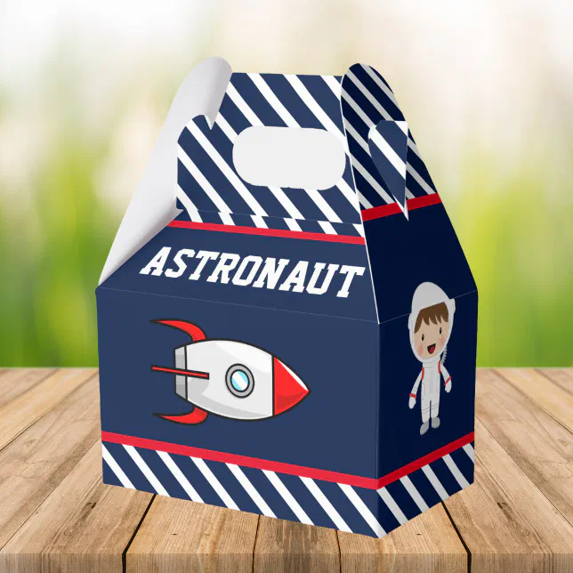 Outer Space Rocket Birthday Party Favor Boxes | Zazzle