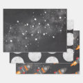 Outer Space Rocket Birthday Wrapping Paper Sheets | Zazzle