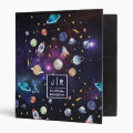 Outer Space Rocket Galaxy Planets Personalized 3 Ring Binder | Zazzle