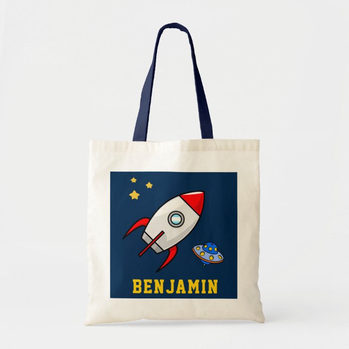 Outer Space Rocket Kids Tote Bag | Zazzle
