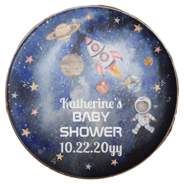 Outer Space Rocket Planets Boy Baby Shower Chocolate Covered Oreo | Zazzle