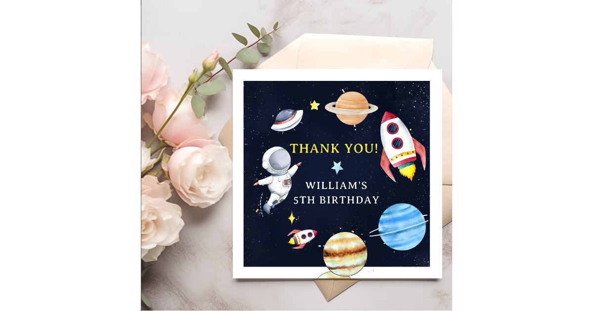 Outer Space Rocket Planets Paper Plates Napkins | Zazzle