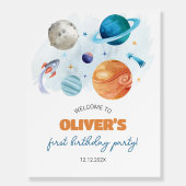 Outer Space Rocket Ship Birthday Welcome Sign | Zazzle