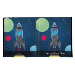 Outer Space Rocket Ship iPad Folio Case | Zazzle
