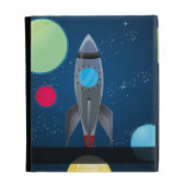 Outer Space Rocket Ship iPad Folio Case | Zazzle