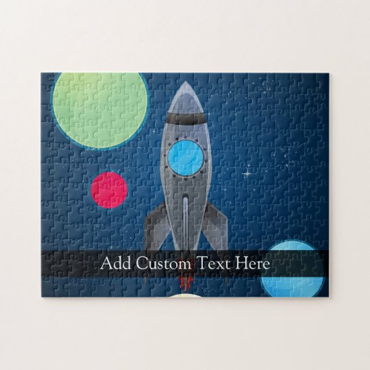 Outer Space Rocket Ship Jigsaw Puzzle | Zazzle.com