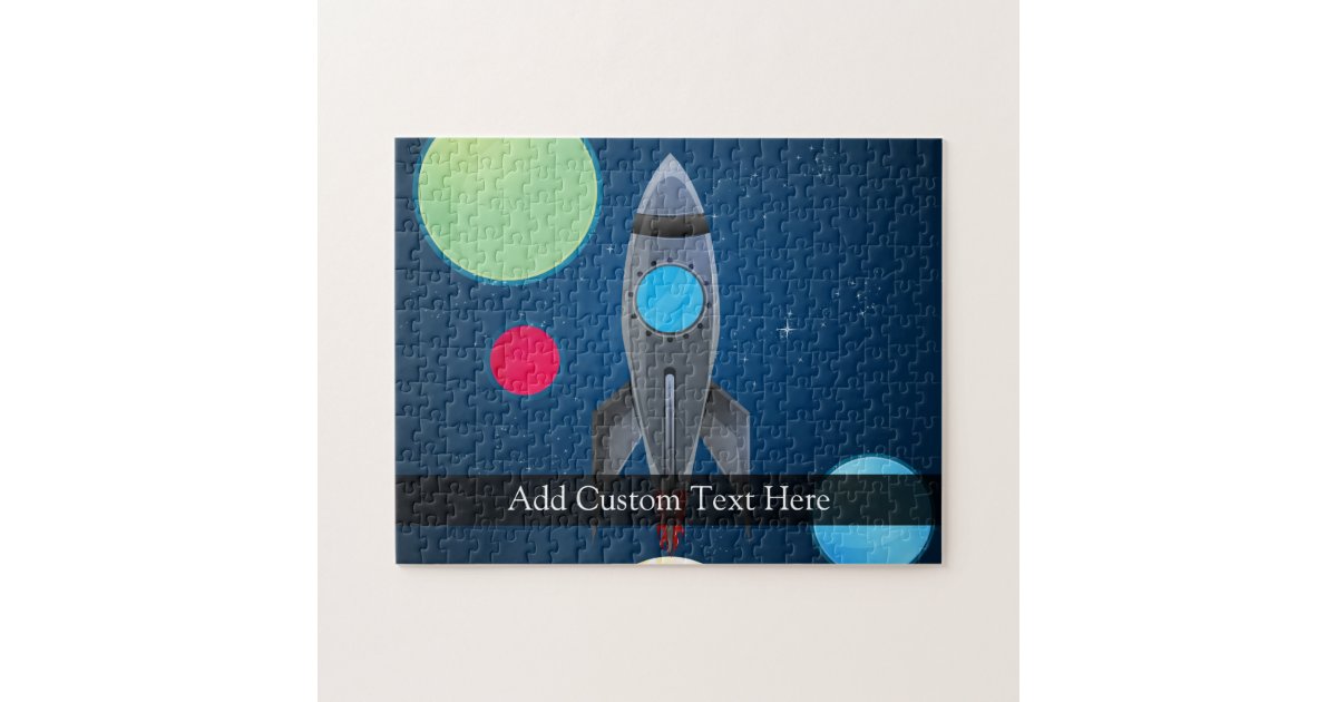 Outer Space Rocket Ship Jigsaw Puzzle | Zazzle