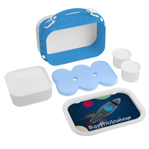 Outer Space Rocket Ship Lunch Box | Zazzle