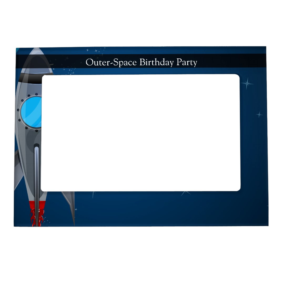 Outer Space Rocket Ship Magnetic Frame | Zazzle