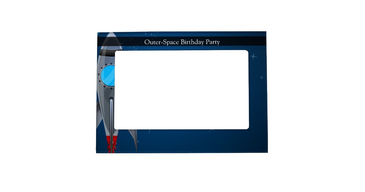 Outer Space Rocket Ship Magnetic Frame | Zazzle