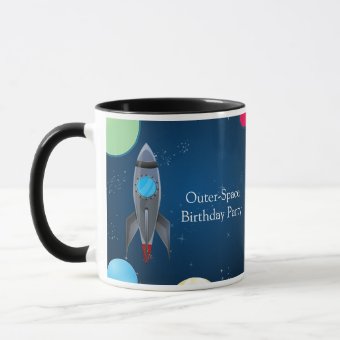 Outer Space Rocket Ship Mug | Zazzle
