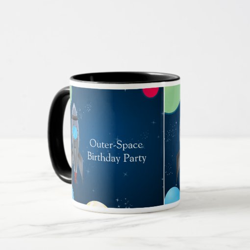 Outer Space Rocket Ship Mug | Zazzle