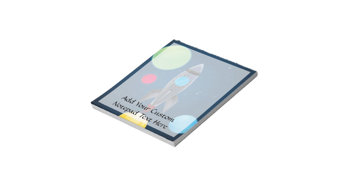 Outer Space Rocket Ship Notepad | Zazzle