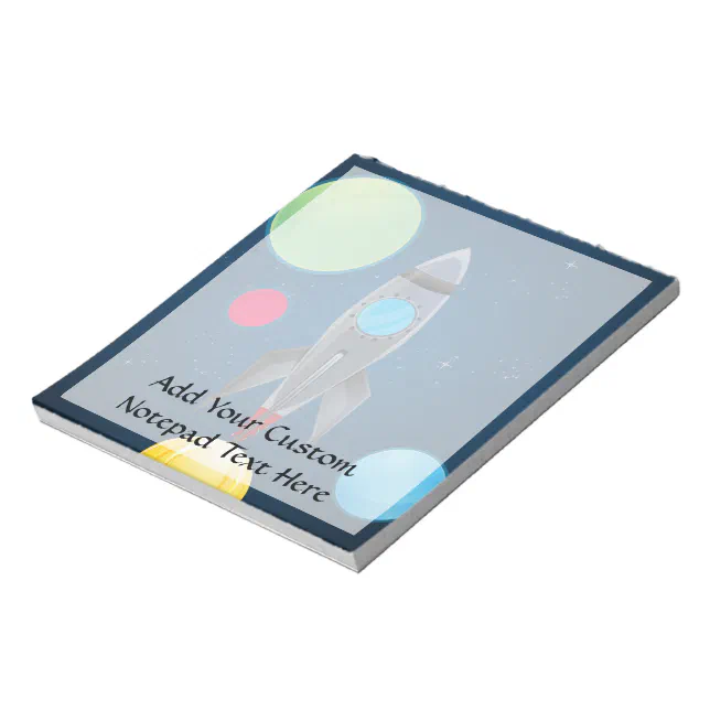 Outer Space Rocket Ship Notepad | Zazzle