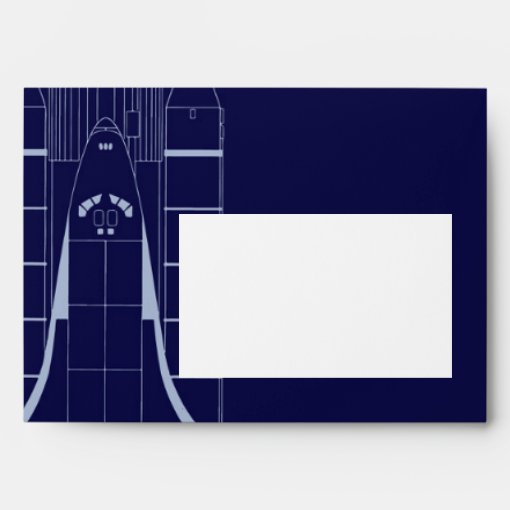 Outer Space Shuttle Blueprint | Red Striped Liner Envelope | Zazzle