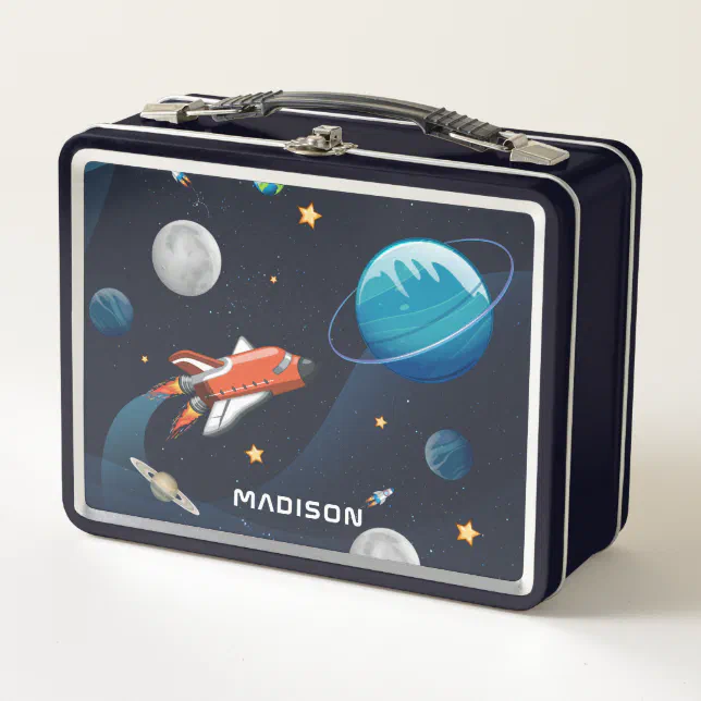 Outer Space Shuttle in the Galaxy Metal Lunch Box | Zazzle