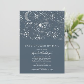 Outer Space Star Map Baby Shower by Mail Invitation | Zazzle