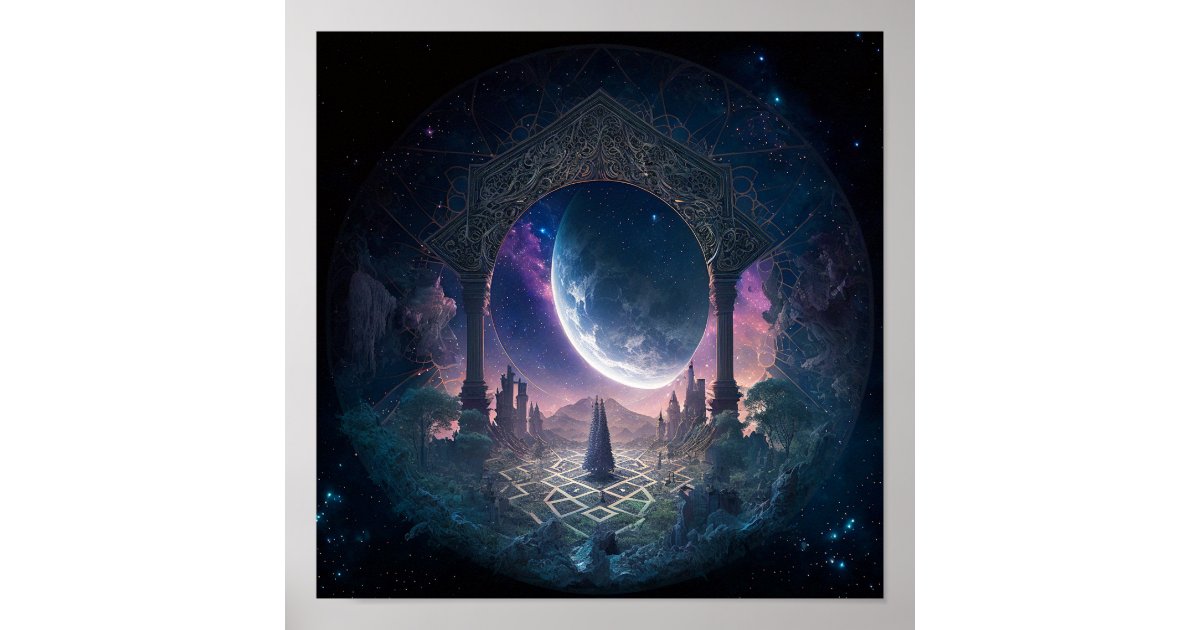 Outer Space Surreal Fantasy Art Poster | Zazzle