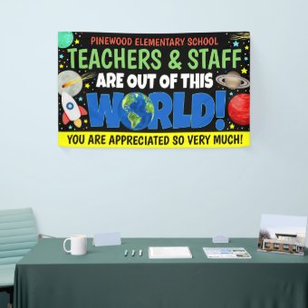 Outer Space Teacher Appreciation Week Banner | Zazzle