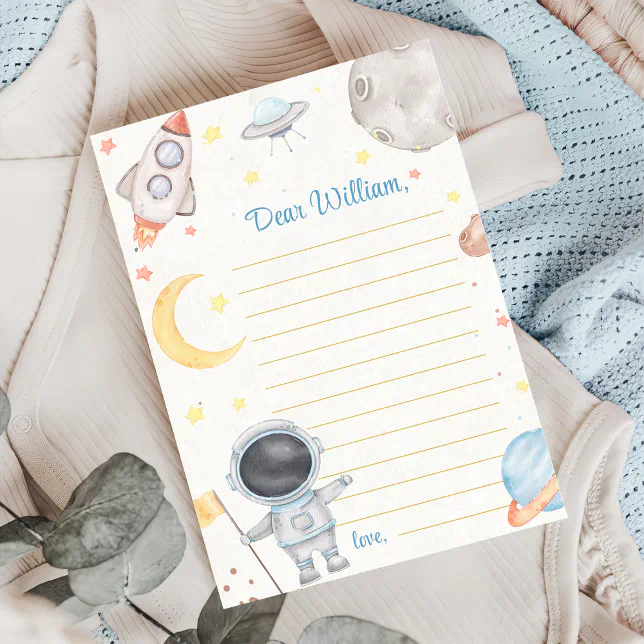 Outer Space Time Capsule Note Message Card | Zazzle