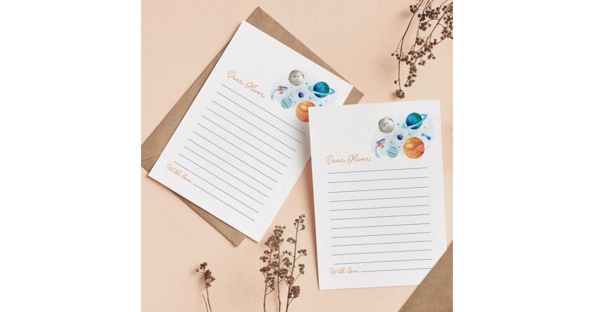 Outer Space Time Capsule Note Message Card | Zazzle