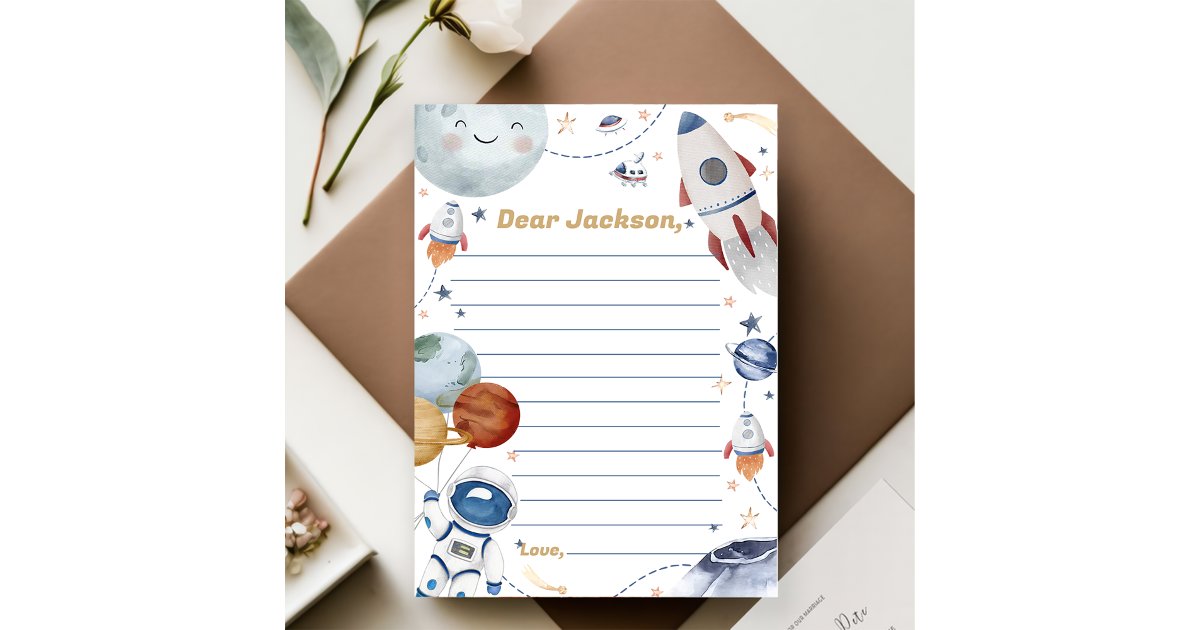 Outer Space Time Capsule Note Message Card | Zazzle