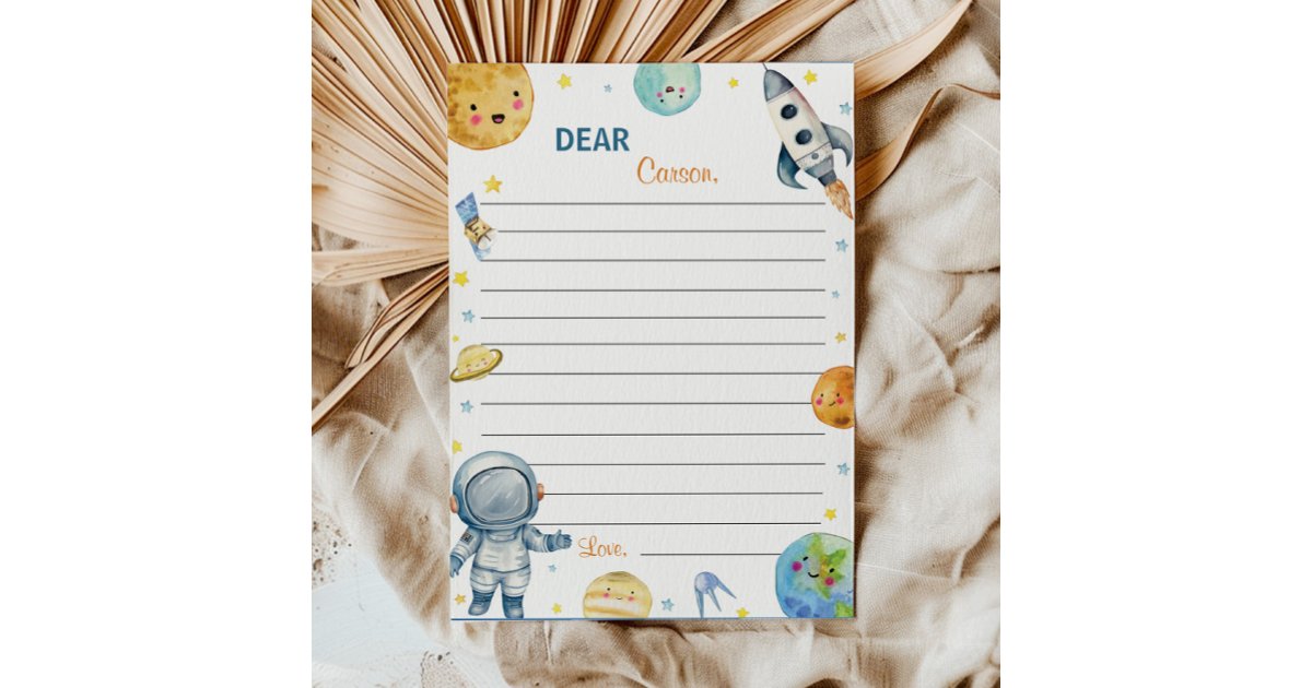 Outer Space Time Capsule Note Message Card | Zazzle