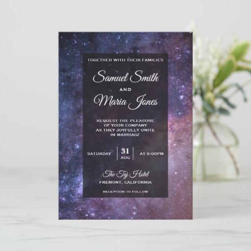 Outer Space Universe Galaxy Wedding Invitation | Zazzle
