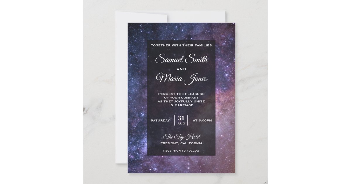 Outer Space Universe Galaxy Wedding Invitation | Zazzle