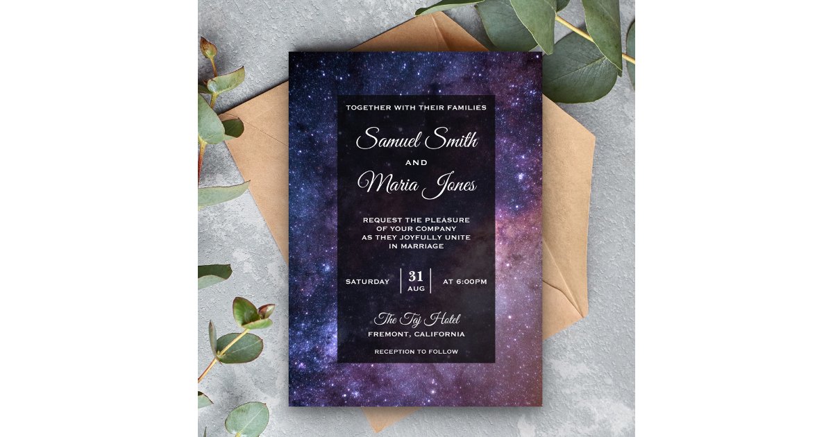 Outer Space Universe Galaxy Wedding Invitation | Zazzle