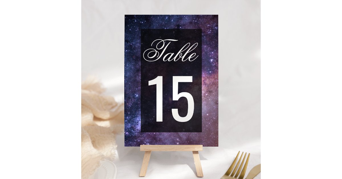 Outer Space Universe Galaxy Wedding Table Number | Zazzle
