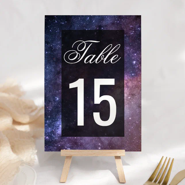 Outer Space Universe Galaxy Wedding Table Number | Zazzle