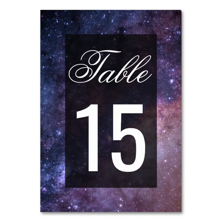 Outer Space Universe Galaxy Wedding Table Number | Zazzle