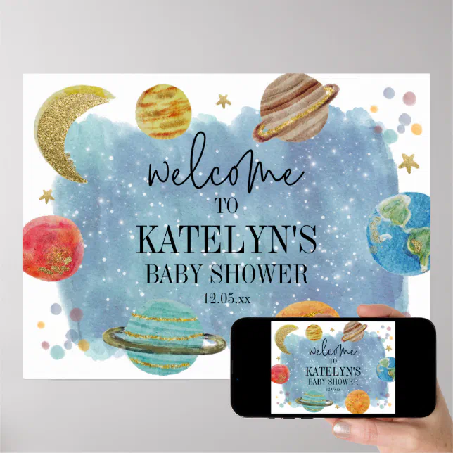 Outer Space Welcome Sign Poster | Zazzle