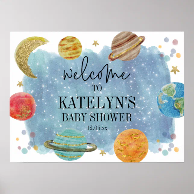 Outer Space Welcome Sign Poster | Zazzle