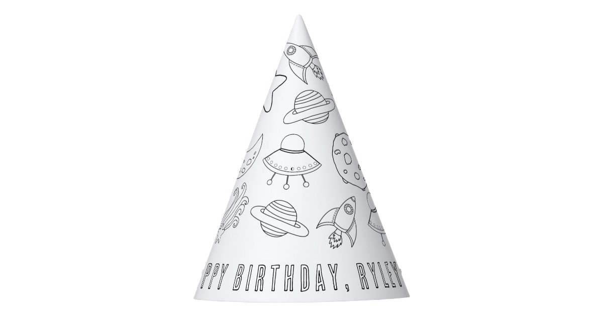 Outerspace Birthday Party Hat | Zazzle