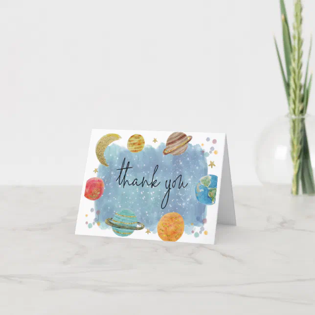 Outerspace Galaxy Thank You Card | Zazzle