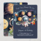 Outerspace Planets Blue First Birthday Invitation | Zazzle