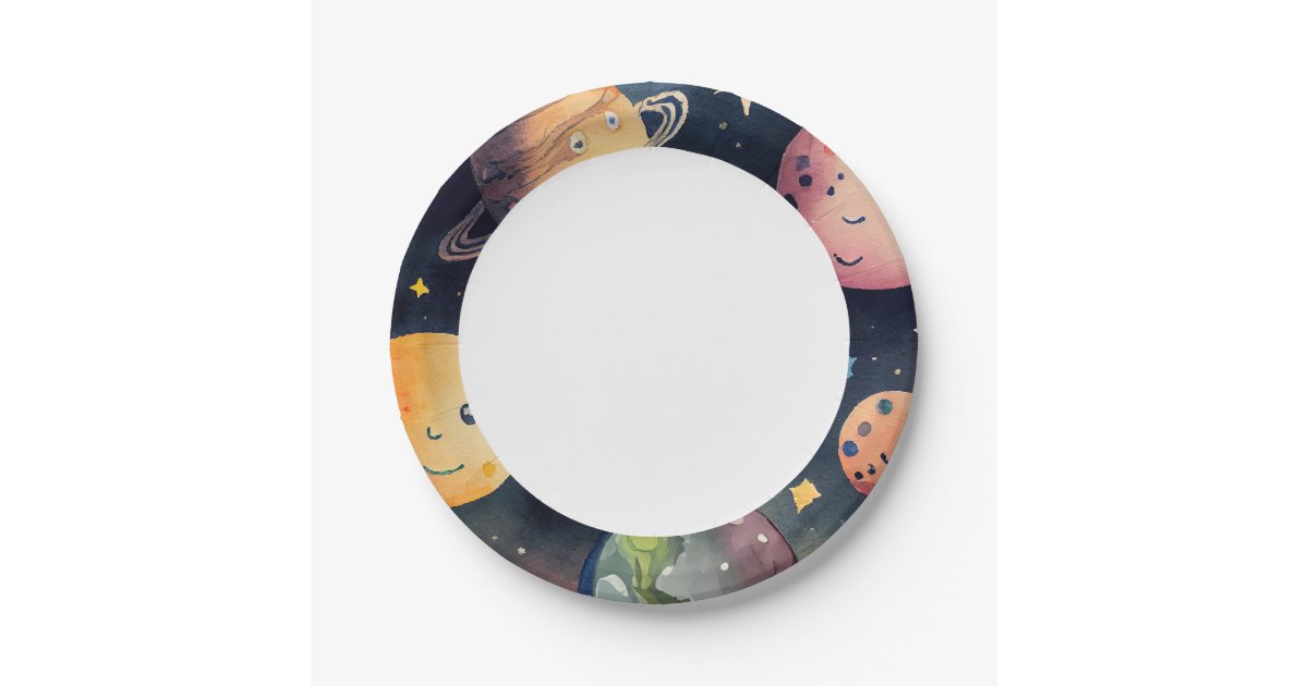 Outerspace Planets Party Paper Plates | Zazzle