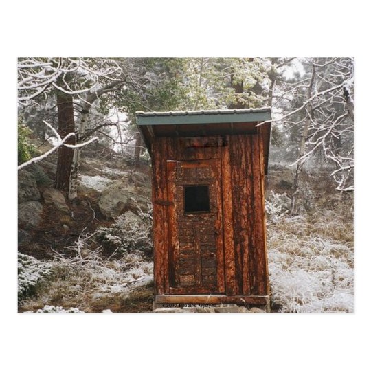 OUTHOUSE IN THE SNOW POSTCARD | Zazzle.com