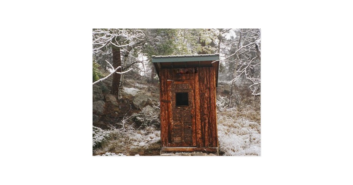 OUTHOUSE IN THE SNOW POSTCARD | Zazzle.com