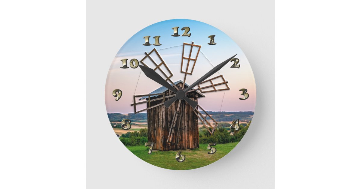 Outhouse Windmill Round Clock | Zazzle