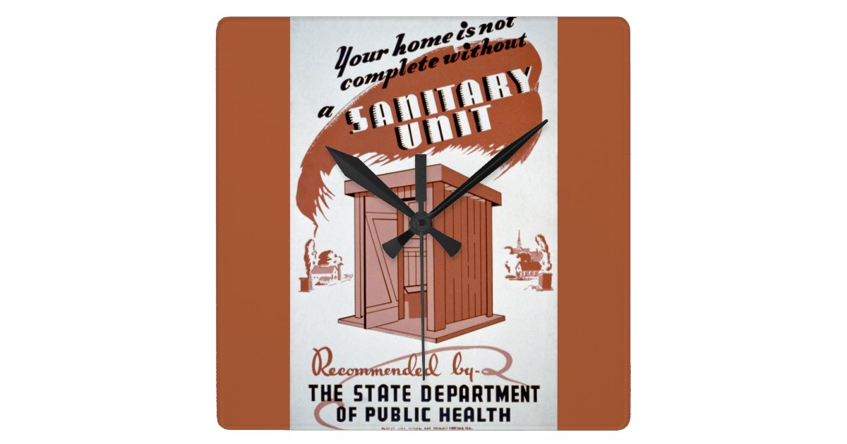 Outhouse WPA Poster Square Wall Clock | Zazzle.com