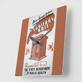 Outhouse WPA Poster Square Wall Clock | Zazzle