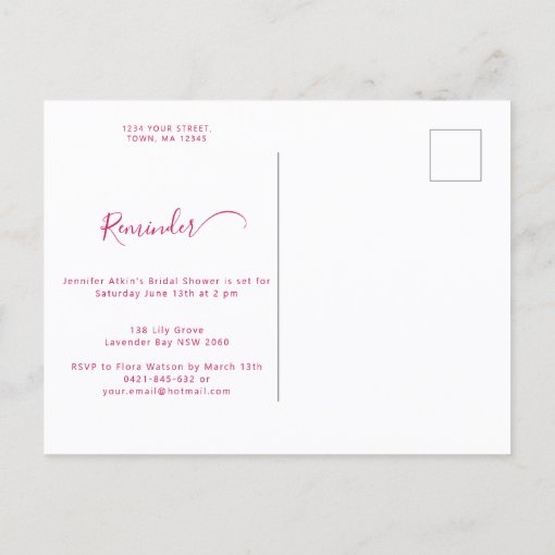 Outline bold reminder RSVP Invitation Postcard | Zazzle
