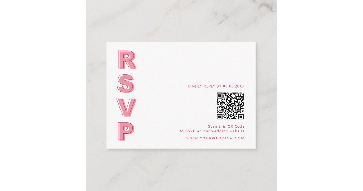 Outline Bold Type RSVP Barcode Enclosure Postcard | Zazzle
