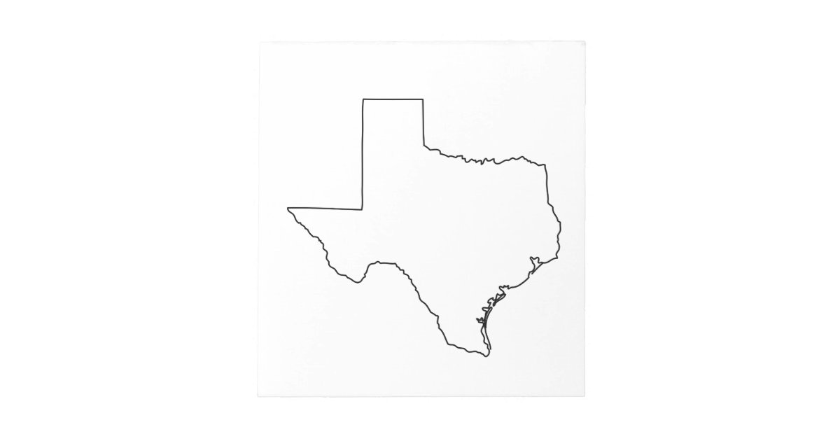 Outline of Texas Collection Notepad | Zazzle