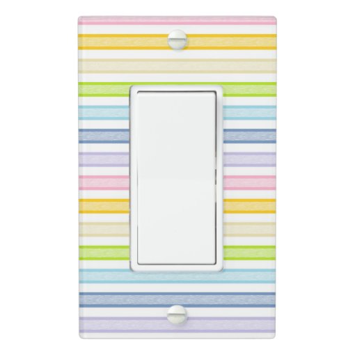 Outlined Stripes Pastel Rainbow Light Switch Cover | Zazzle