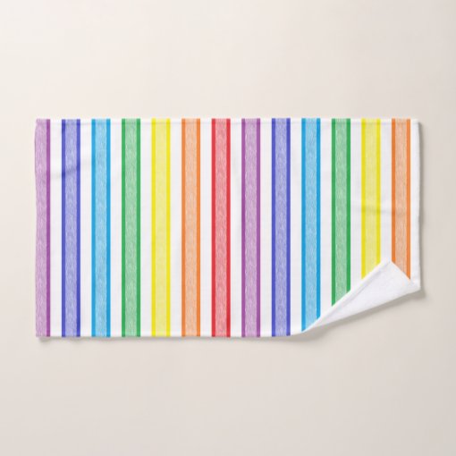 Outlined Stripes Rainbow Bath Towel Set | Zazzle