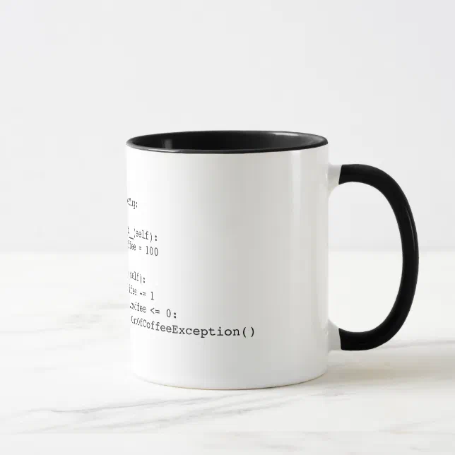 OutOfCoffeeException Python Mug | Zazzle